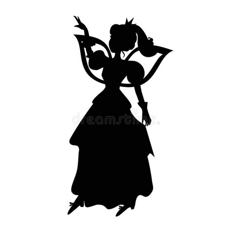 Silueta Negra De Hadas Con Una Vara Mágica Ilustración Del Vector