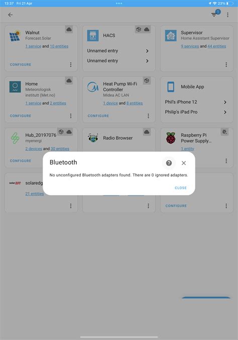 Help Bluetooth Integration Not Initialising Configuration Home Assistant Community