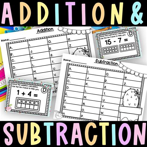 Addition And Subtraction Task Cards Bundle Crayon Lane Teach