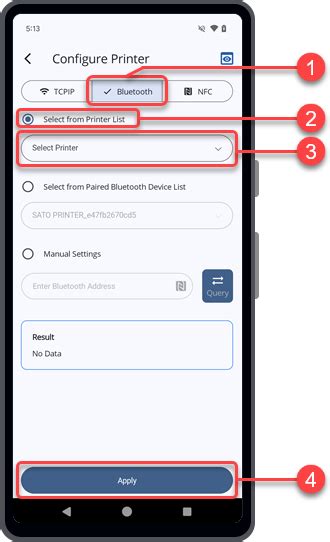 Configuring Printer Connected Via Bluetooth From The Printer List For Android Device Only