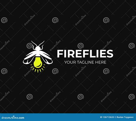 Firefly Logo Design Lightning Bug Vector Design Stock Vector