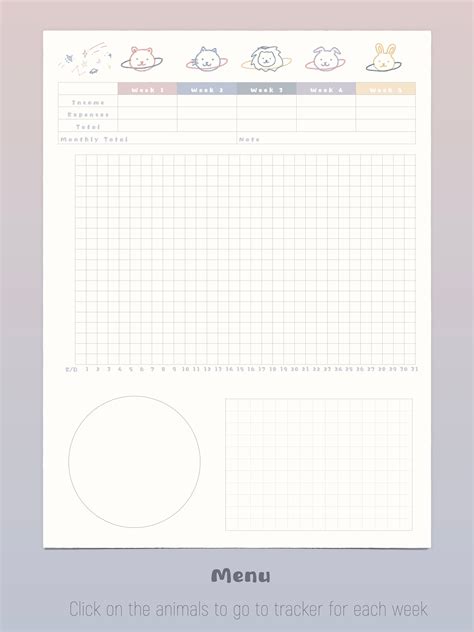 Cute Expense Tracker Digital Expense Tracker Monthly Expense Tracker Ipad Expense Tracker
