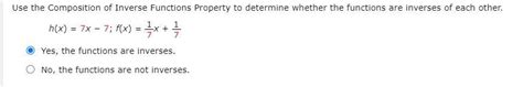 Solved Use The Composition Of Inverse Functions Property To Chegg