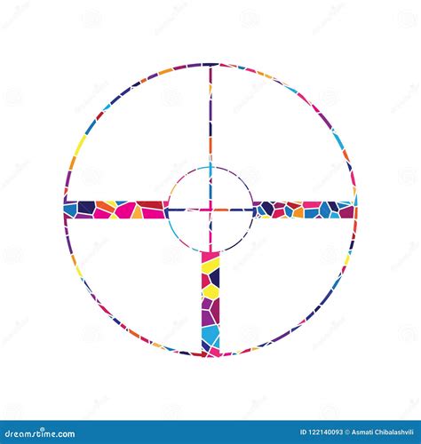 Sight Sign Illustration Vector Stained Glass Icon On White Background