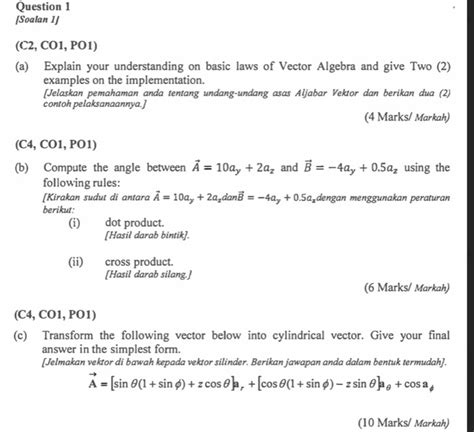 Solved Question 1 Soalan 1 C2 C01 PO1 A Explain Your Chegg Com