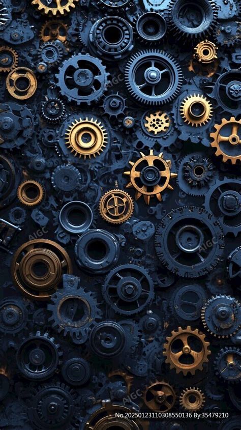 Ai创作图唯美工业素材 工业齿轮装饰素材 抽象立体齿轮纹理 科技感齿轮 工业感底纹纹理 矩形素材齿轮素材 齿轮数据素材 3d立体金属感素材 轻工业素材 科幻齿轮式背景 齿轮艺术品 金属感素材