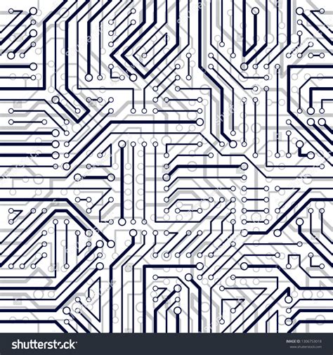 Microchip Board Seamless Pattern Vector Background Stock Vector Royalty Free 1306753018