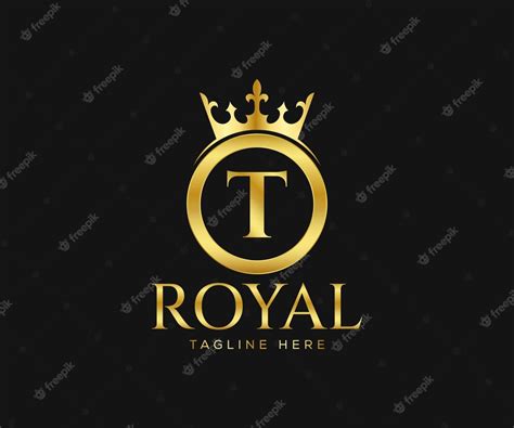 고급스러운 로얄 로고 디자인 편지 T 로고 디자인 템플릿 프리미엄 벡터