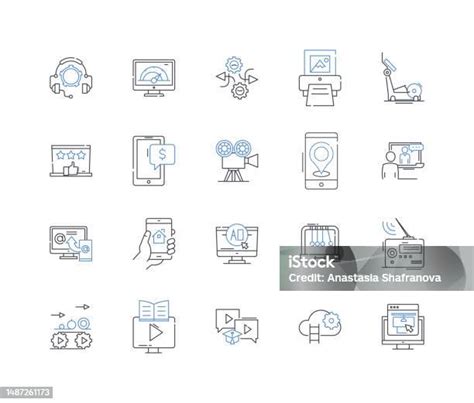 개인 데이터 라인 아이콘 컬렉션입니다 기밀성 개인 정보 보호 보안 암호화 인증 액세스 보호 벡터 및 선형 그림 기밀성 익명성 공개 개요 표지판 세트 감시에 대한 스톡 벡터