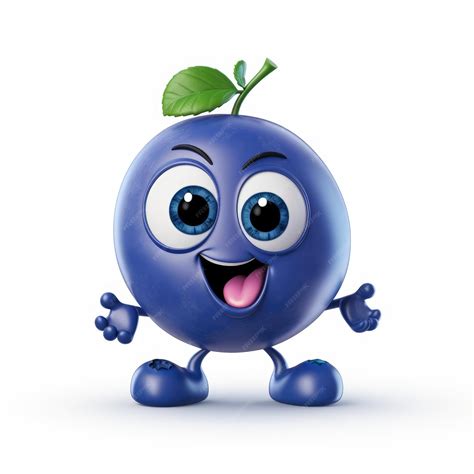 Premium Photo Adorable Animated Blueberry Buddy A Pixar Masterpiece