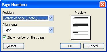Adding Page Numbers Microsoft Word