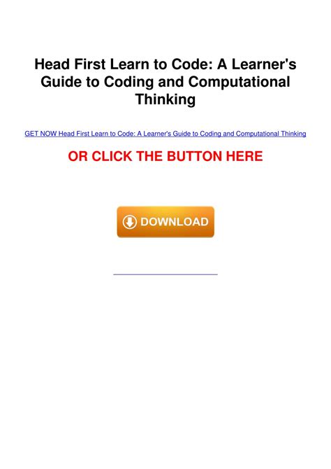 ppt pdf read head first learn to code a learner s guide to coding
