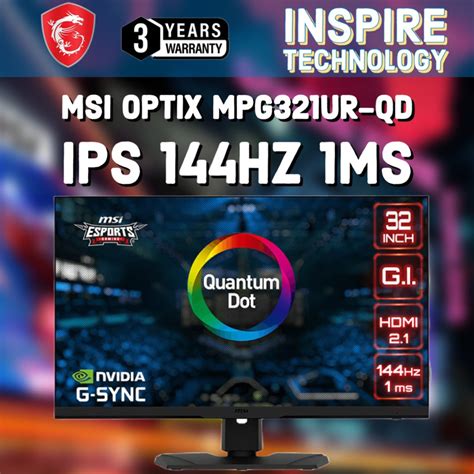 Msi Optix Mpg Ur Qd Uhd Hz Gaming Monitor Promotion October End Shopee Malaysia