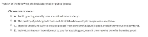 Solved Which Of The Following Are Characteristics Of Public