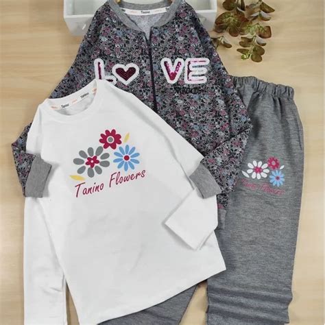 خرید و قیمت سه تیکه دخترانه سایز55و60 سویشرت و شلوار وبلوز ست دخترانه