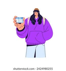 Girl Shows Personal Id Card Proof Stock Vector Royalty Free 2424980255 Shutterstock