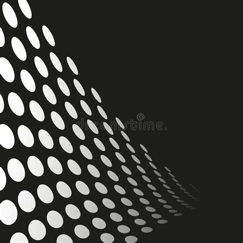 Abstract Dot Wave Optical Pattern Movement Black White Dynamic Modern Curved Texture Stock