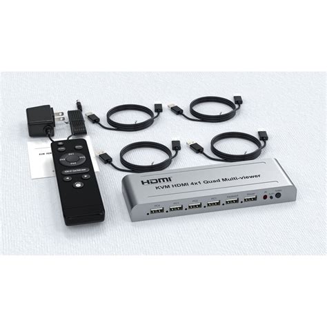 KVM HDMI 4X1 Quad Multi Viewer Switch 4 In 1 Out Vedio Processor Screen Multiviewer Seamless
