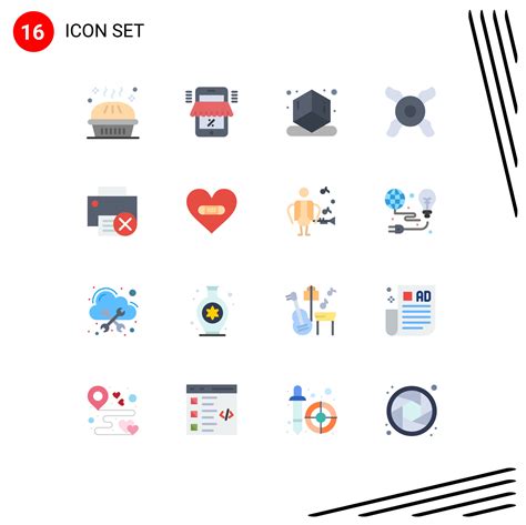 16 User Interface Flat Color Pack Of Modern Signs And Symbols Of Gadget Computers Marketplace