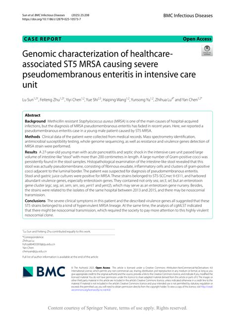 Pdf Genomic Characterization Of Healthcare Associated St5 Mrsa