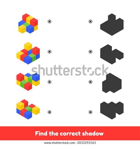 유치원과 유치원생을 위한 게임올바른 그림자를 찾습니다색이 스톡 일러스트 2033292563 Shutterstock