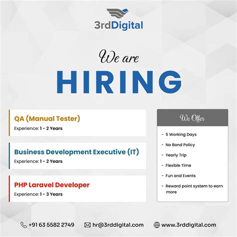 laravel vue js and react js developers 📢 boost your career with 3rd digital pvt ltd