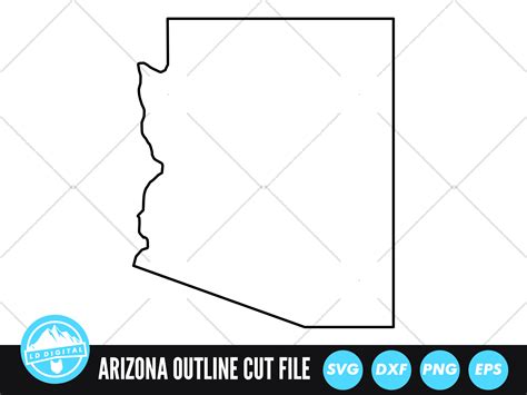 Arizona Outline Svg Arizona Cut File Gráfico Por Lddigital · Creative