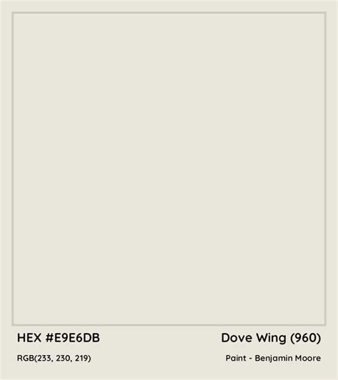 Dove Wing 960 Color Code Hex Rgb Cmyk Paint Palette Image Dove Wing Dove