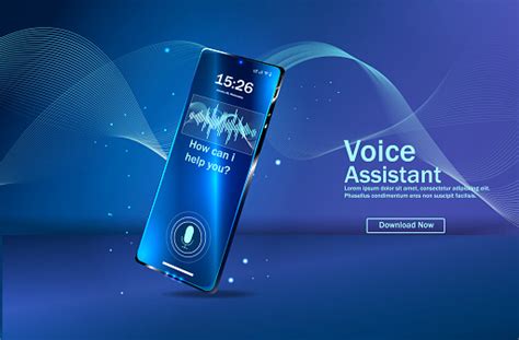 현대 개념의 음성 도우미 스마트폰의 음파 이퀄라이저 음성 도우미의 개념입니다 마이크 음성 제어 기술 음성 및 사운드 인식 벡터 3차원 형태에 대한 스톡 벡터 아트 및 기타