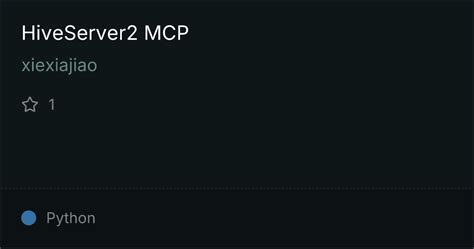 Score HiveServer2 MCP Glama