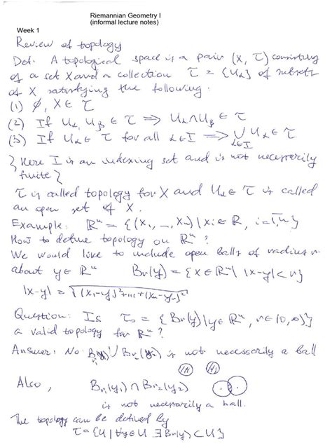 riemannian geometry week 1 pdf