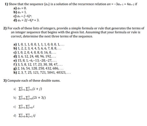 solved 1 show that the sequence {an} is a solution of the