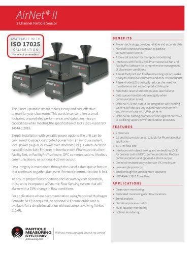 APSS 2000 Parenteral Particle Counter Particle Measuring Systems Catálogo PDF