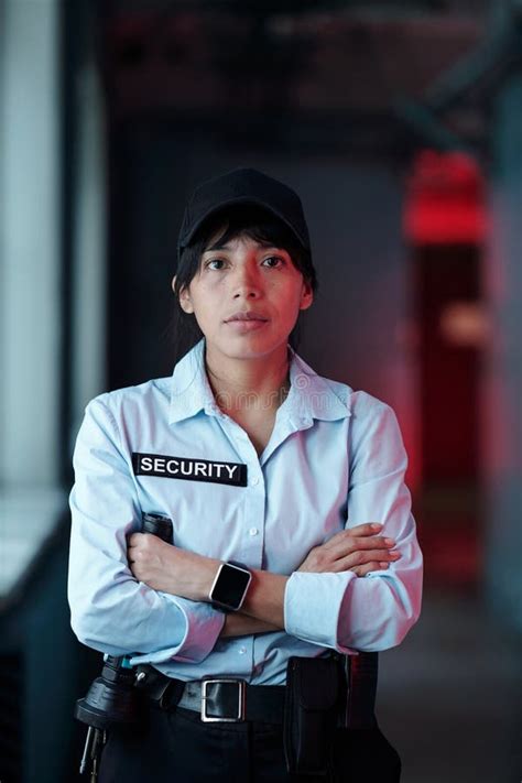 Young Serious Woman In Security Uniform Stock Image Image Of Guard Professional 319306225