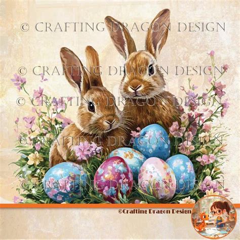 Easter Collection Digital Clip Art Easter Bunnies Digital Papers