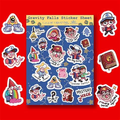 Gravity Falls Sticker Sheet Etsy