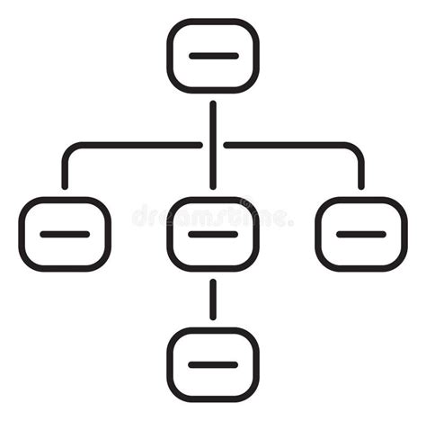 Information Hierarchy Line Icons Collection Organization Structure Classification