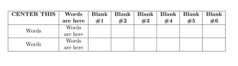 Tables How Do I Vertically Center The Text In A Single Cell Next To Multi Line Makecell