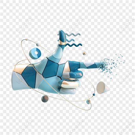 제스처 청색 기하학 적 3d 일러스트 입체 손메탈흩어지다 Png 일러스트 무료 다운로드 Lovepik