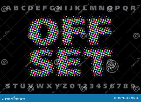 Offset Print Style Font Stock Vector Illustration Of Poster 104774448