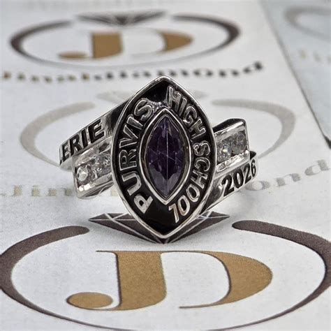 Customized Class Rings Cz Marquise Gemstone High School Or College