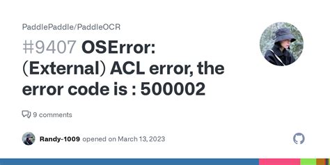 Oserror External Acl Error The Error Code Is 500002 · Issue 9407