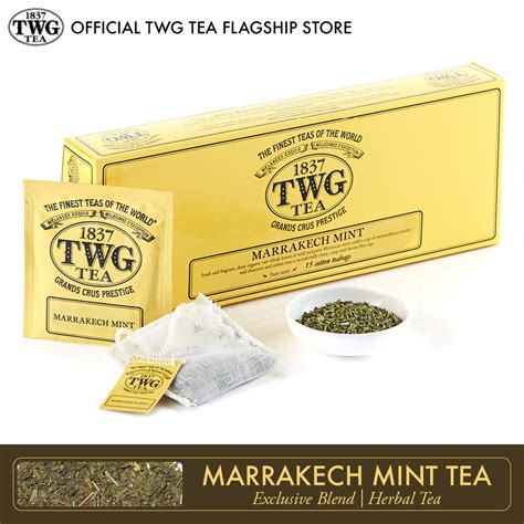 Twg Tea Marrakech Mint Single Estate Herbal Tea In 15 Hand Sewn Cotton Tea Bags In Tbox