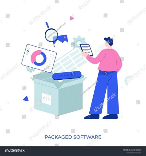Packaged Software Abstract Concept Vector Illustration Stock Vector Royalty Free 2378411199