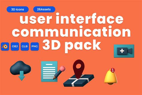 User Interface Communication 3d Icon Pack 26 Free Download Network