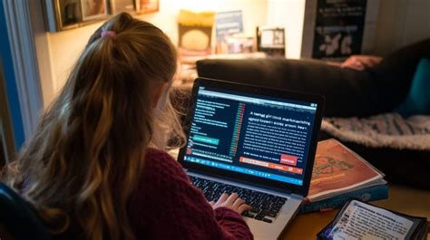 Free Girl Coding Intently Photo Coding Laptop Girl Download At Stockcake