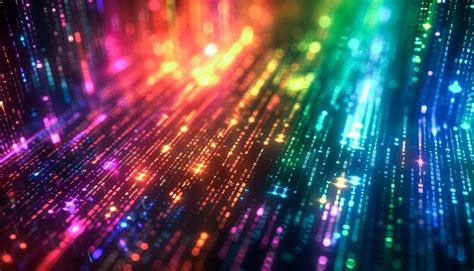 Dynamic Binary Coding And Technology Data Transmission Lines Warless Big Data Waves 3d Rendering