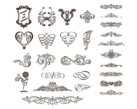 Decorative Lines Svg Lines Eps Banner Collection Pattern Line Digital Decorative Digital