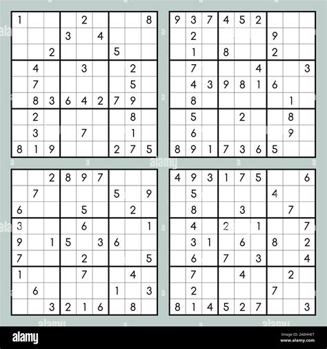 sudoku game vector set stock vector image and art alamy