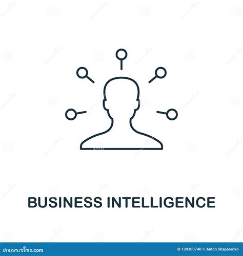 Business Intelligence Icon Thin Line Style Industry 40 Icons